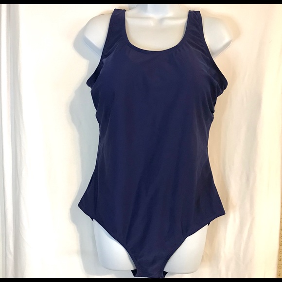 Swim | New Womens One Piece Navy Blue Swimsuit Xl | Poshmark